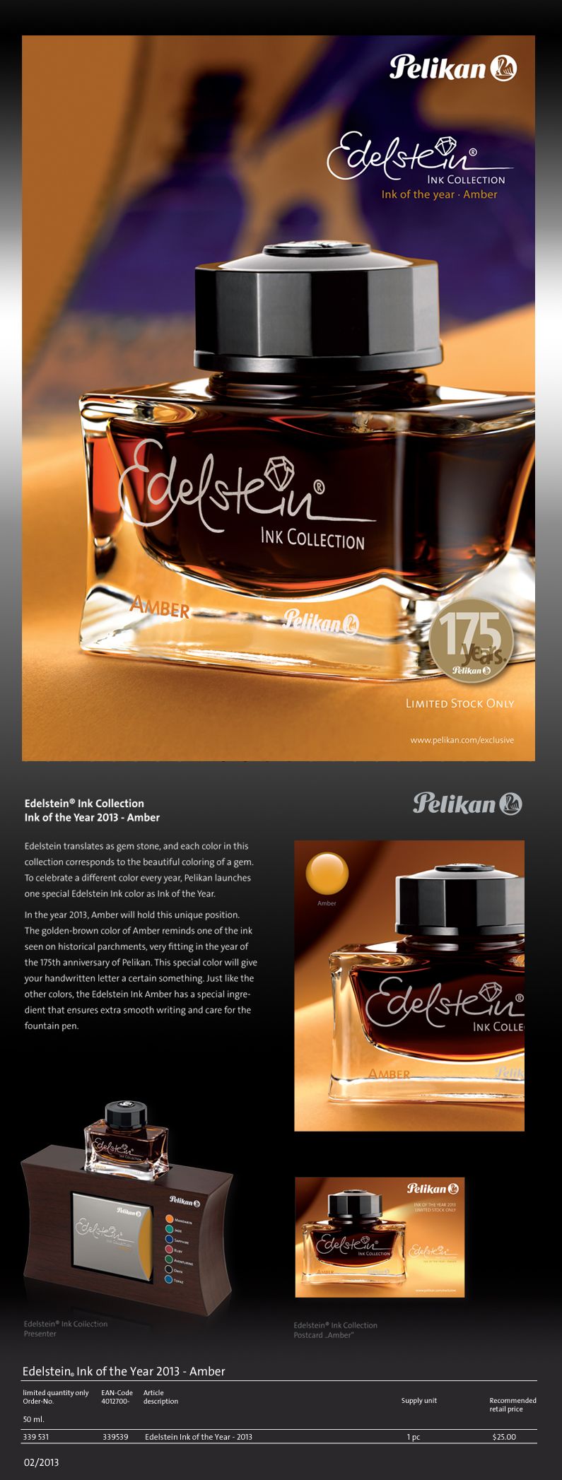 Pelikan®: Edelstein Sapphire Premium Bottled Ink