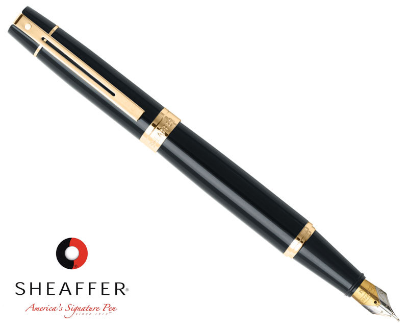 Sheaffer®: 300 Glossy Black Gold Trim Fountain Pen